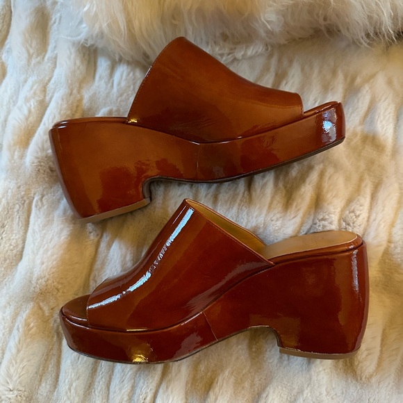 Sezane | Shoes | Szane Deva High Mules In Polished Camel | Poshmark